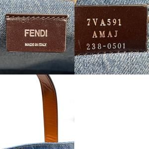 Fendi | Bags | Fendi Denim Shoulder Bag Leather Blue Brown | Poshmark
